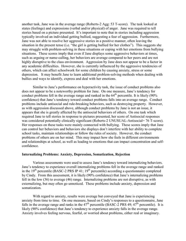 Full Psychological Report.Sample | DOCX | Parenting Children Aged 4-11 ...