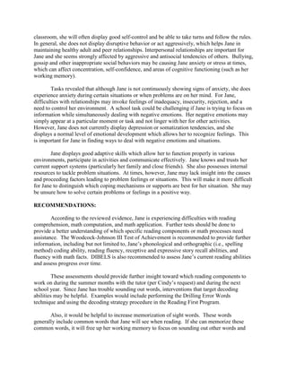 Full Psychological Report.Sample | DOCX