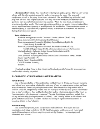 Full Psychological Report.Sample | DOCX