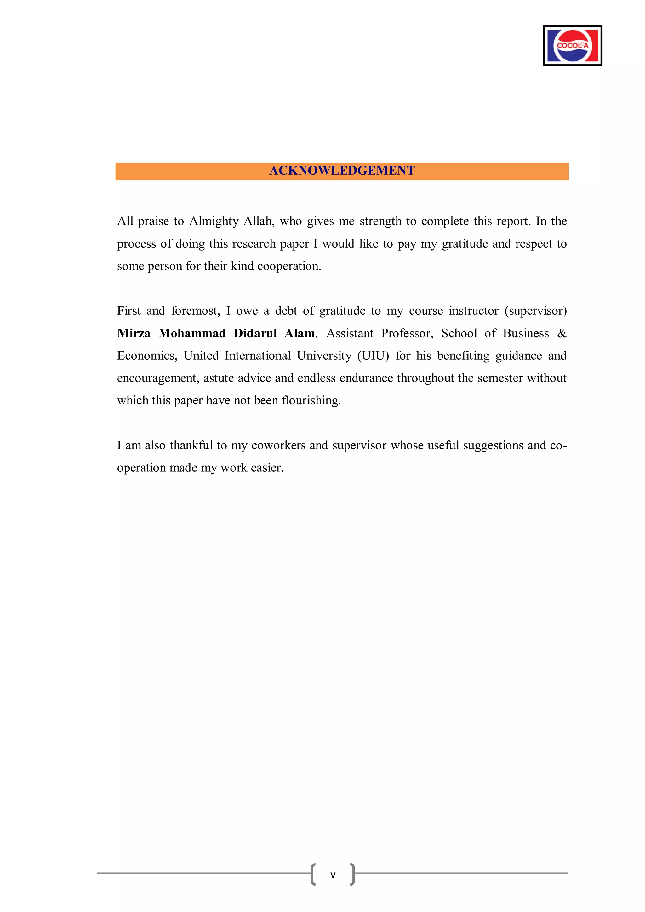 Internship Report BBA | PDF