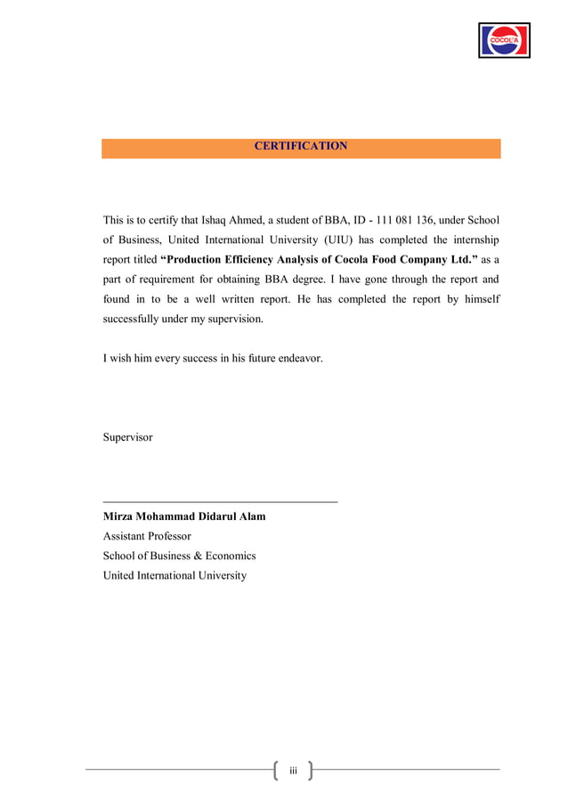 Internship Report BBA | PDF