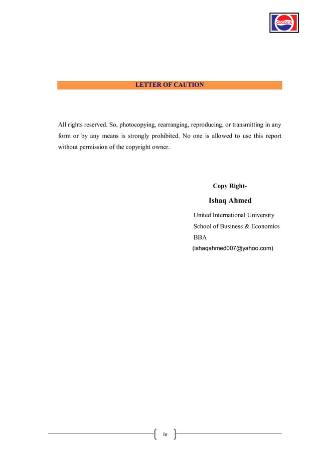 Internship Report BBA | PDF