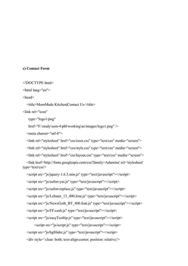 Project Report on Grocery Store Website | PDF