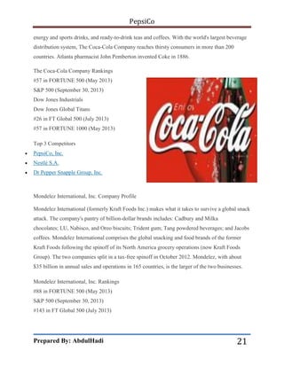 PepsiCo Full Report | PDF