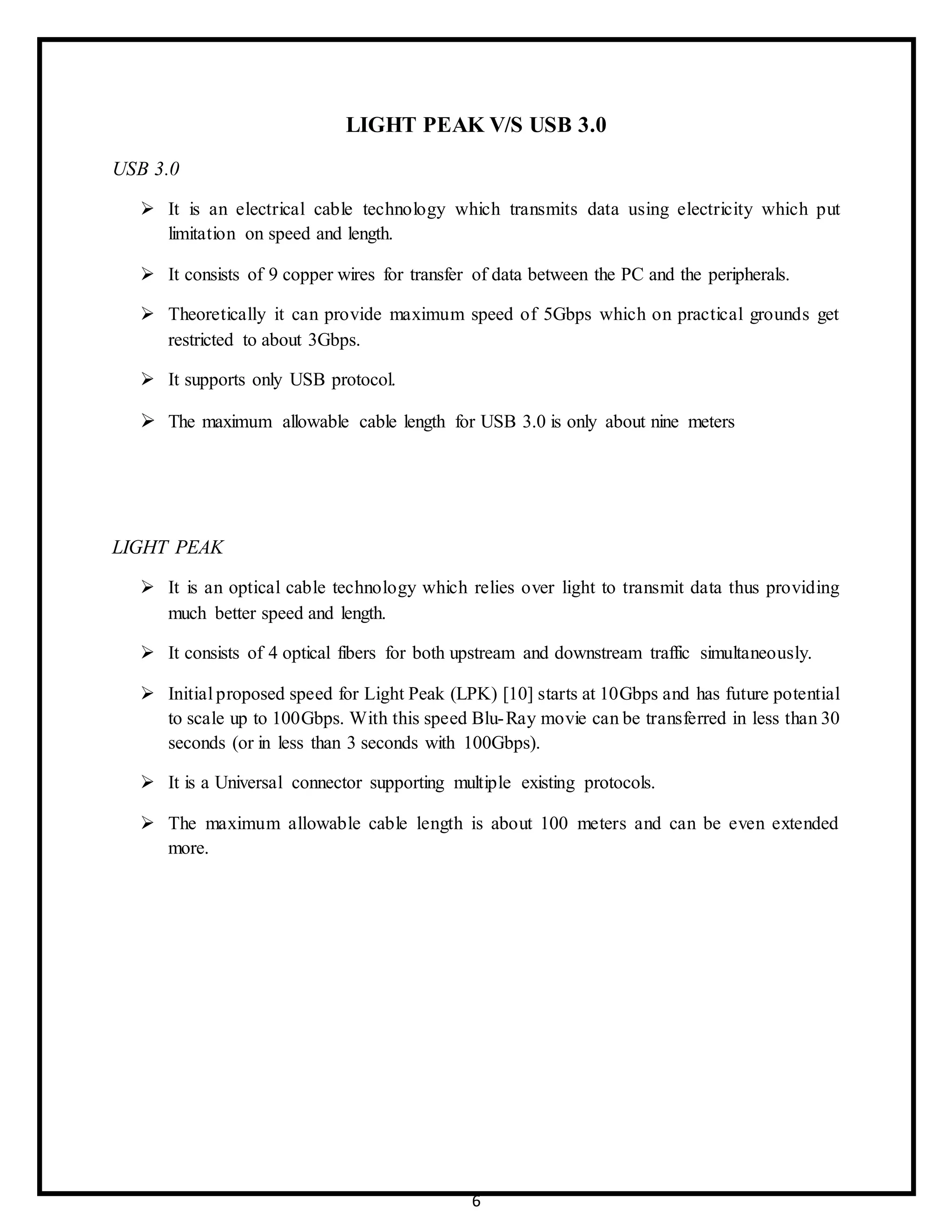 Full report on light peak technology | DOCX