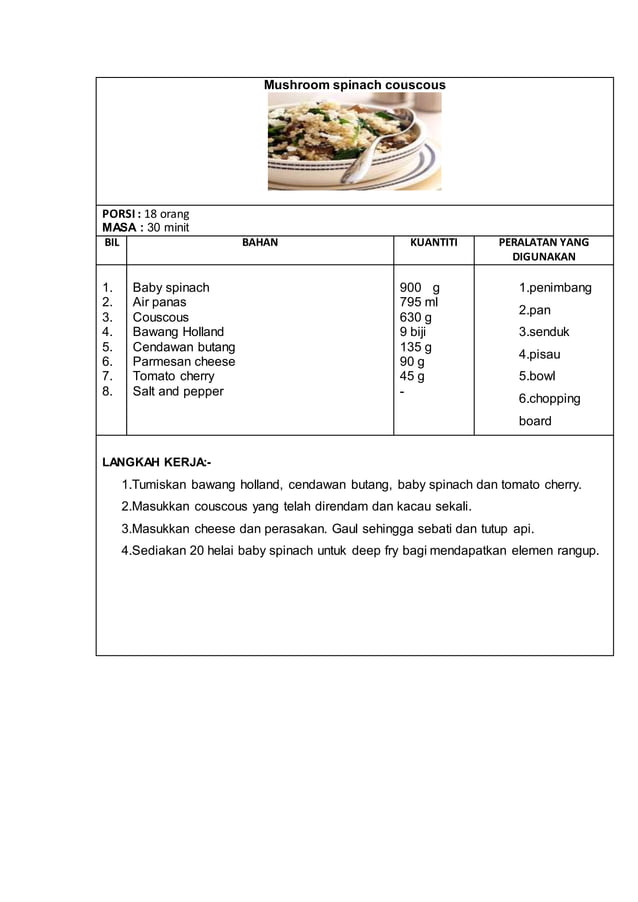 Full resepi standard (american service) | PDF