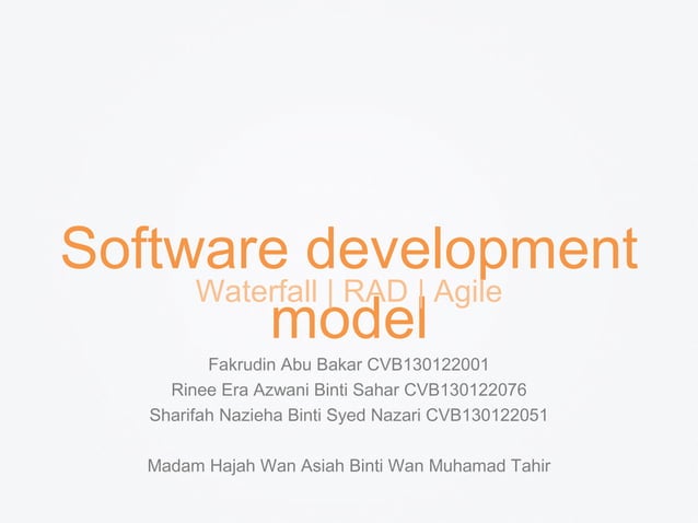 Software Development Model - Waterfall, RAD & Agile | PPT | Web Development | Internet