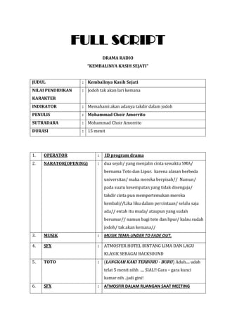 Fullscript drama radio | DOCX