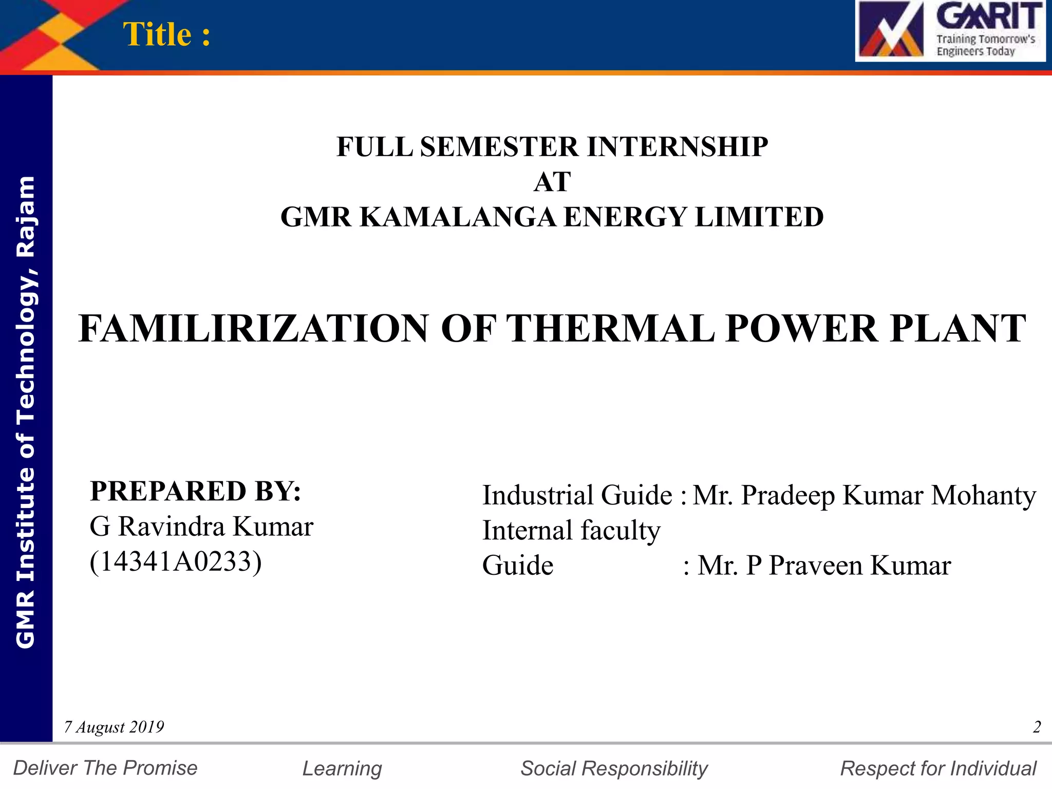 FAMILIRIZATION OF THERMAL POWER PLANT | PPTX