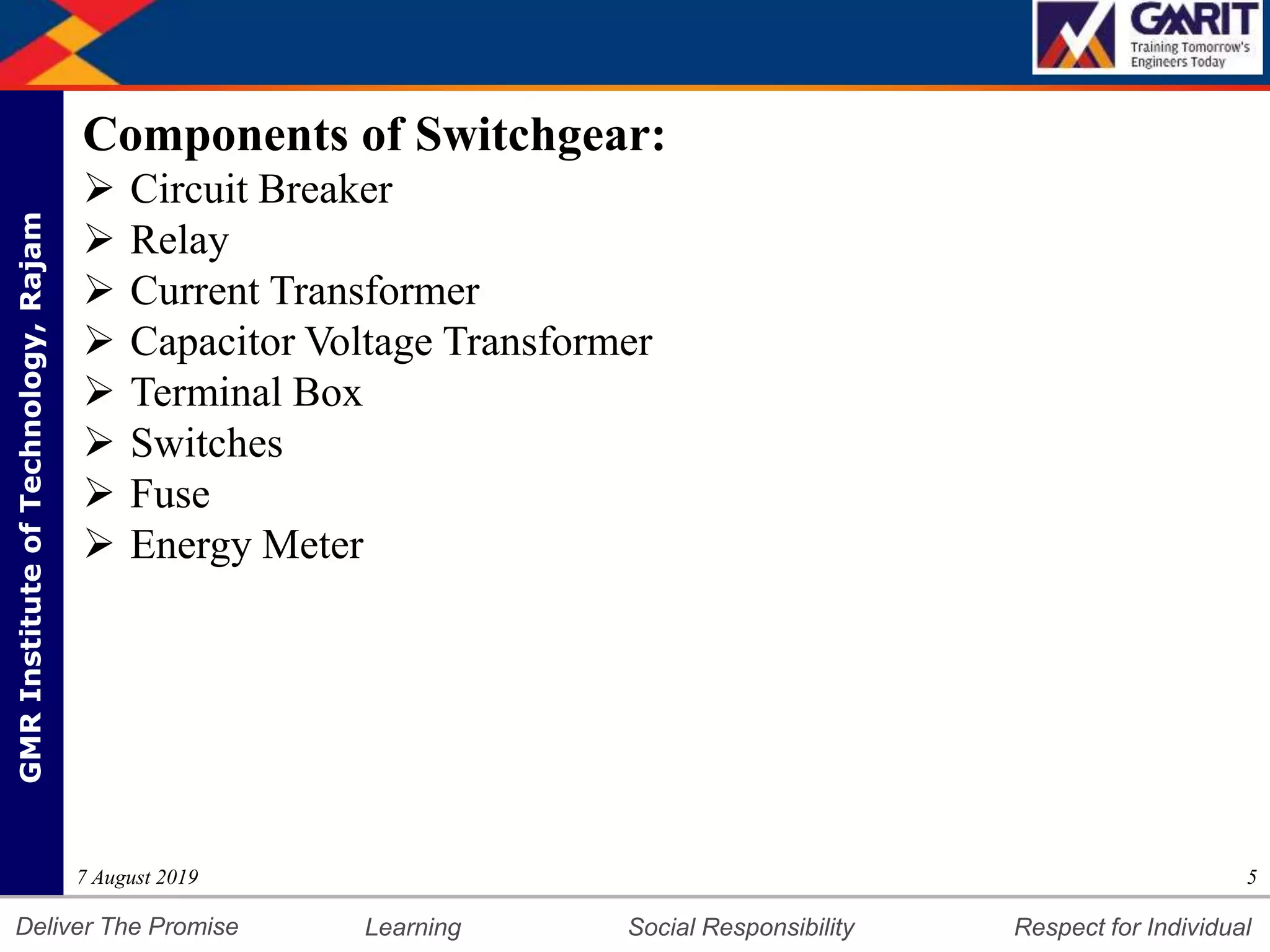 HT and LT SWITCHGEAR | PPTX
