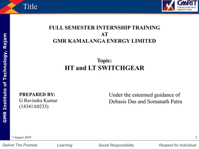 HT and LT SWITCHGEAR | PPTX
