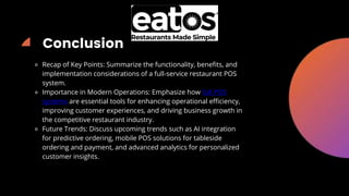 Enhance Restaurant Efficiency: Full-Service POS System Essentials | PPT