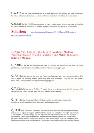 Full Solution Manual For Modern Processor Design By John Paul Shen And