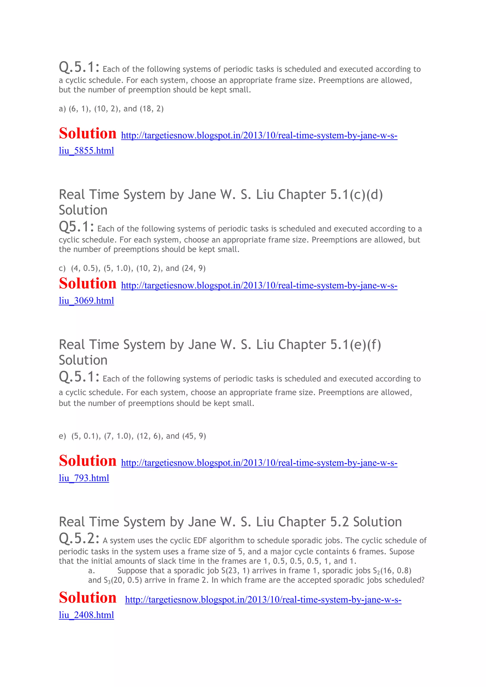 Full solution manual real time system by jane w s liu solution manual | PDF