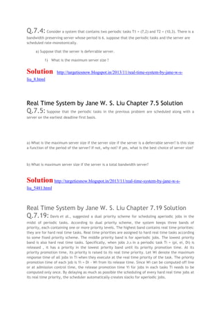 Full solution manual real time system by jane w s liu solution manual | PDF