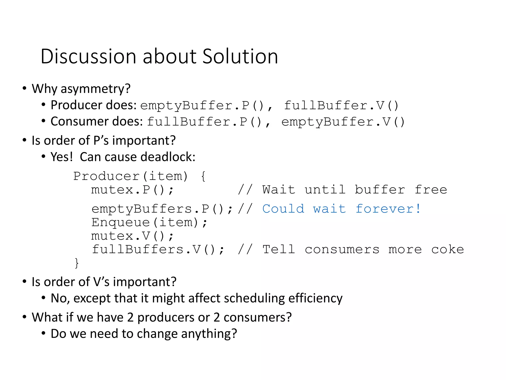 Full solution to bounded buffer | PPTX