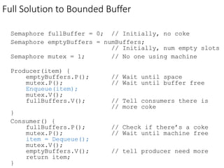 Full solution to bounded buffer | PPTX