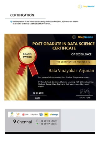full stack data science training | PDF