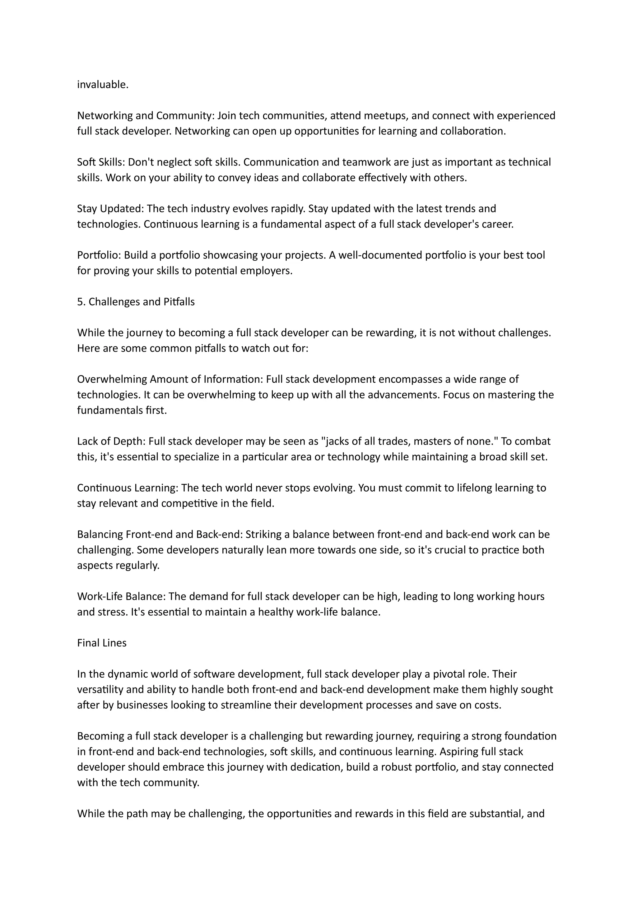 Full Stack Developer Pdf