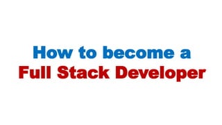Full Stack Web Developer Course & required PPT | PPT