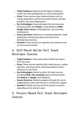 "Comprehensive Full Stack Developer Training: Master Web Development from Front-End to Back-End ...