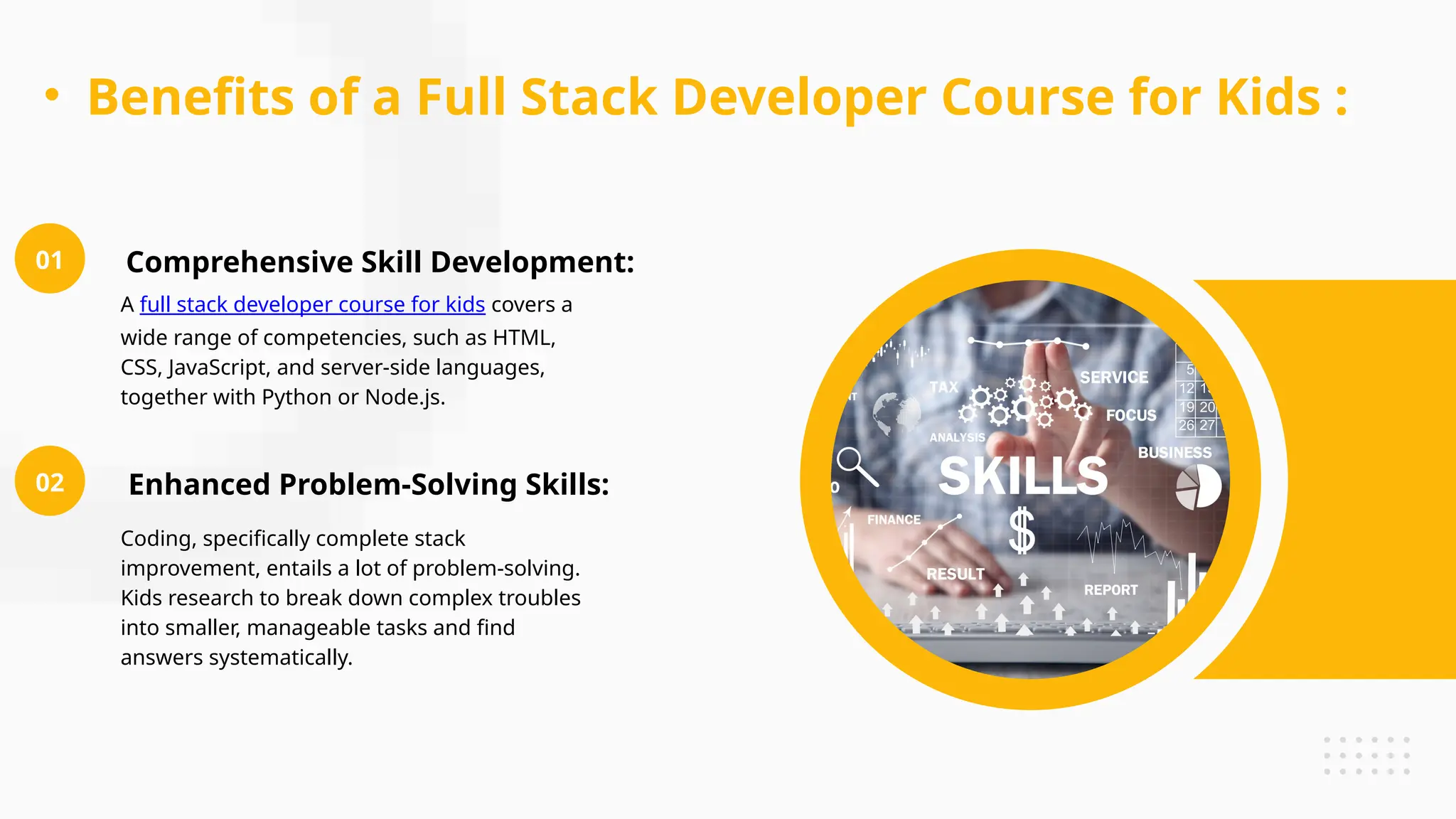 Full Stack Developer Course for Kids and Its Benefits | PPTX