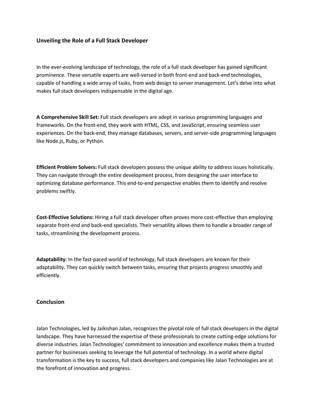 Full Stack Development Pdf