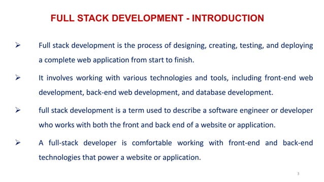 Introduction about Full stack Development | PPTX
