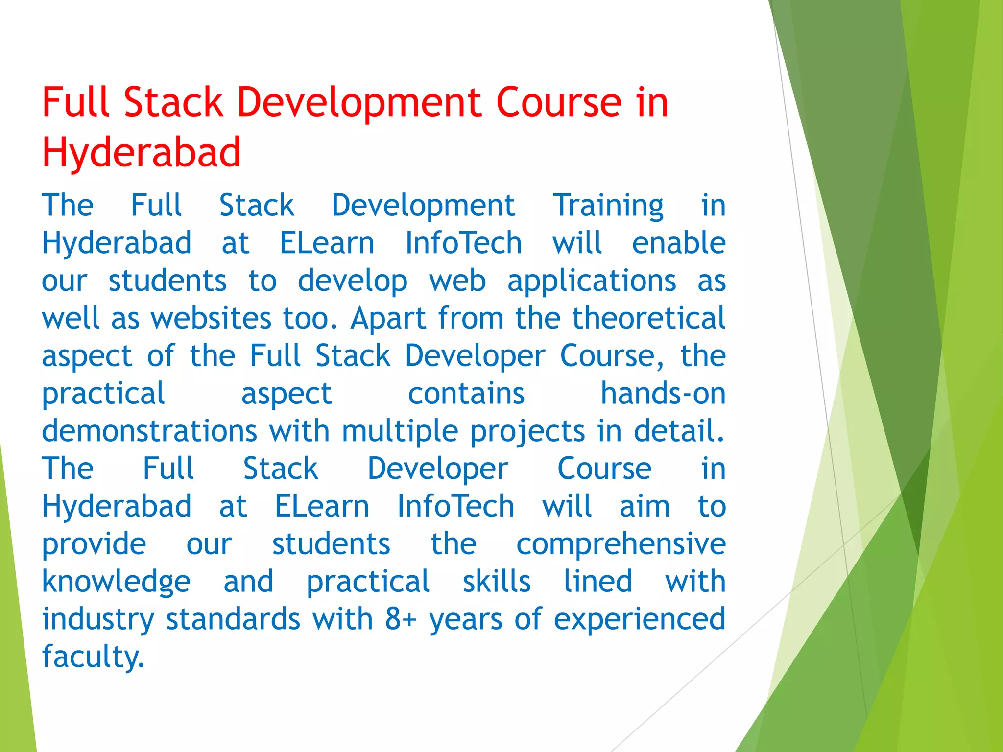 Full Stack Development training in Hyderabad | PPT
