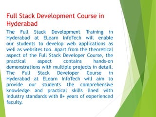 Full Stack Development training in Hyderabad | PPTX