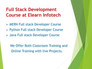 Full Stack Development training in Hyderabad | PPTX