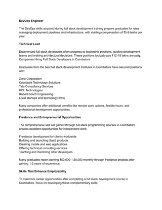 Full Stack Development Training in Coimbatore | PDF