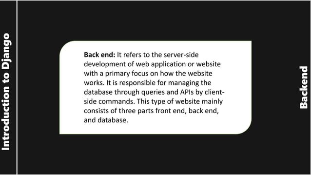 Full stack devlopment using django main ppt | PPTX | Web Design and HTML | Internet