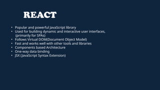 Full Stack development made on React JS Project | PPTX