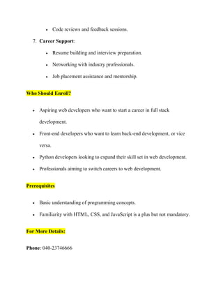 Best Full Stack Python Online Training Course - NareshIT | PDF