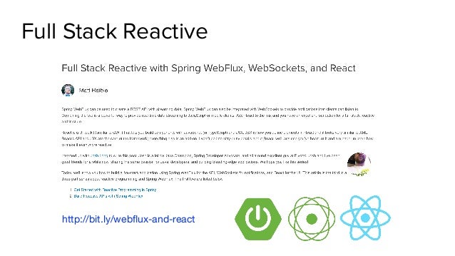 Full Stack Reactive With React And Spring Webflux Dublin Jug 2019