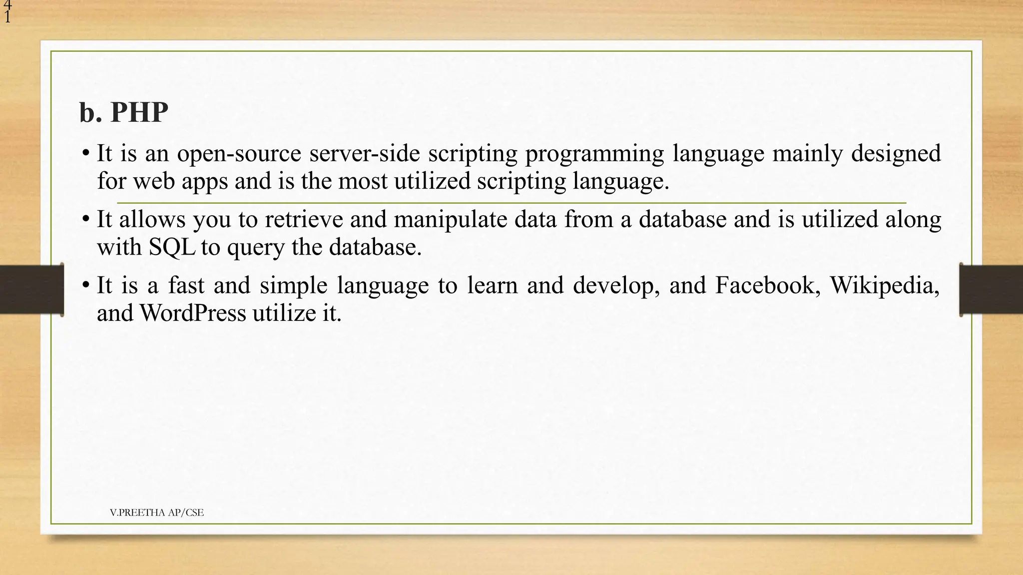 FULL STACK PROGRAMMING - Both Front End and Back End | PPT