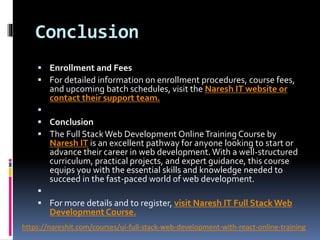 Full Stack Web Development Online Training in Hyderabad 2024 | PPTX