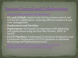 Full Stack Web Development Online Training - 2024. | PPTX