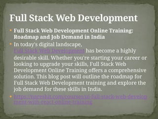 Top Full Stack Web Development Online Training - 2024. | PPT