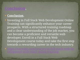 Best Full Stack Web Development Online Training - 2025. | PPTX