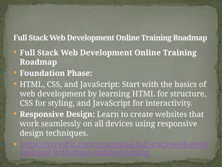 Best Full Stack Web Development Online Training - 2025. | PPTX