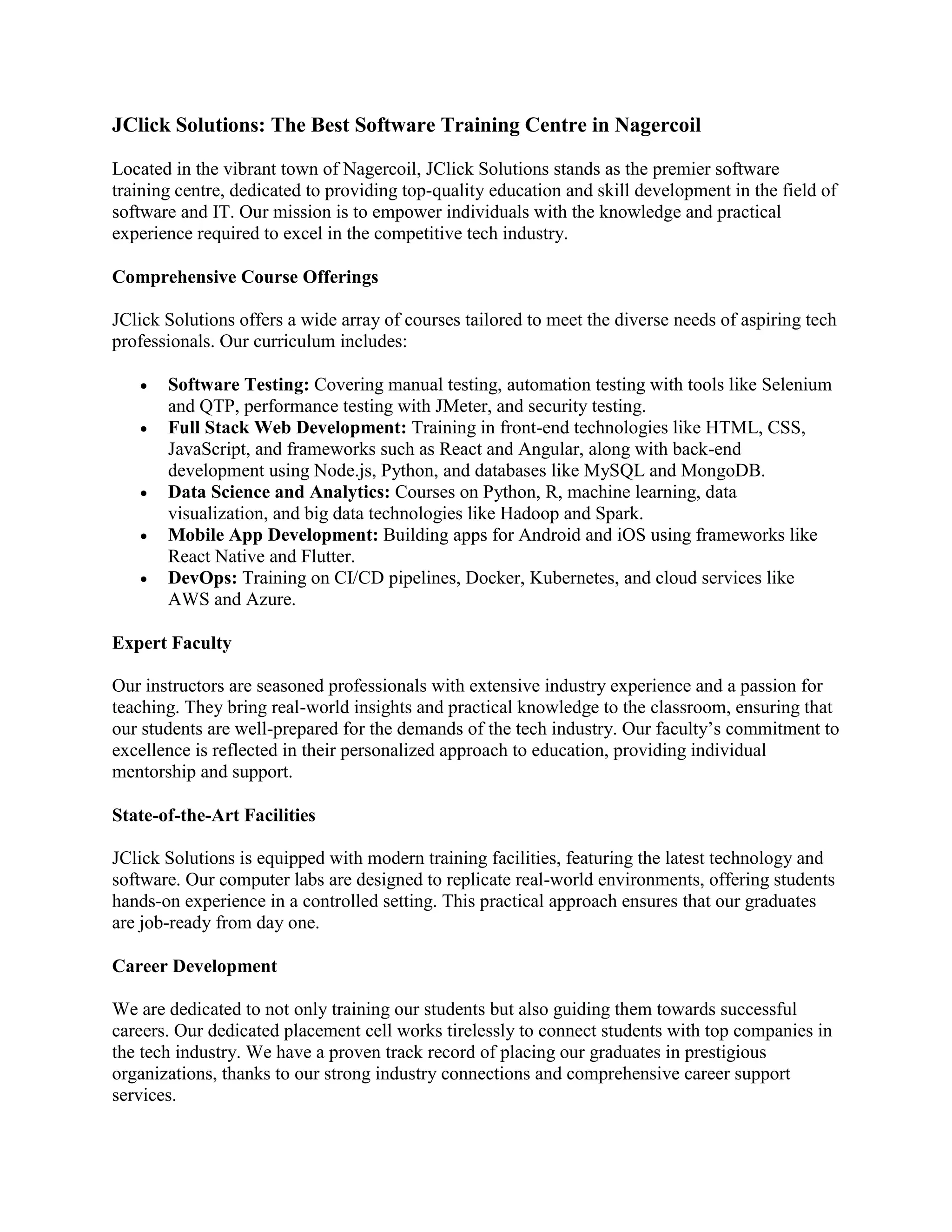 Full Stack Web Training in Nagercoil | PDF