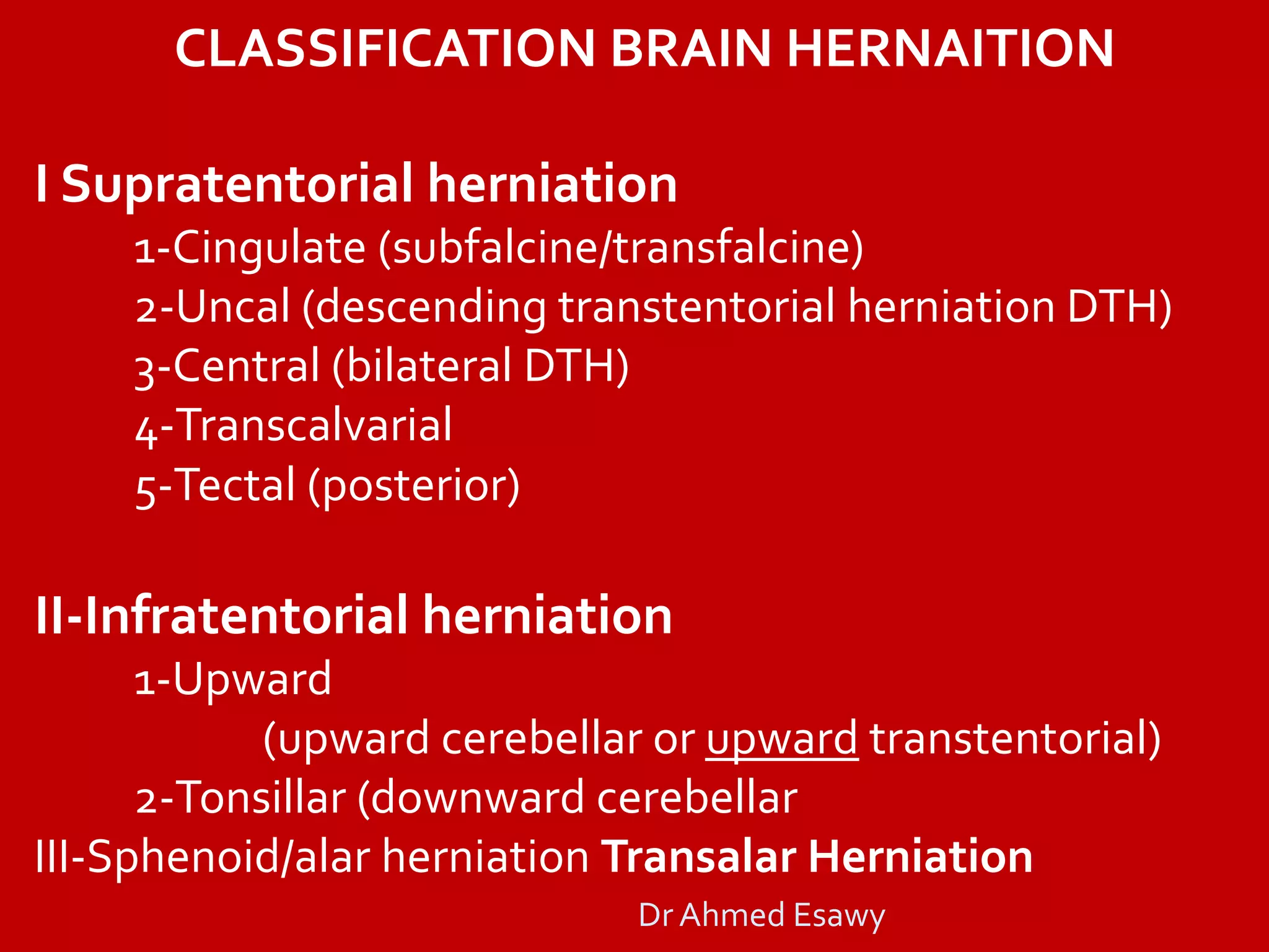 Full story brain herniation imaging Dr Ahmed Esawy | PDF