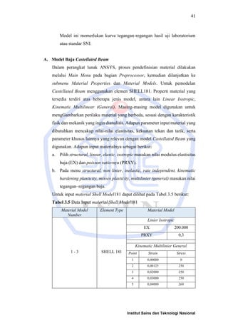 PERILAKU MEKANIK MODEL CASTELLATED BEAM PADA STRUKTUR GIRDER BAJA ...
