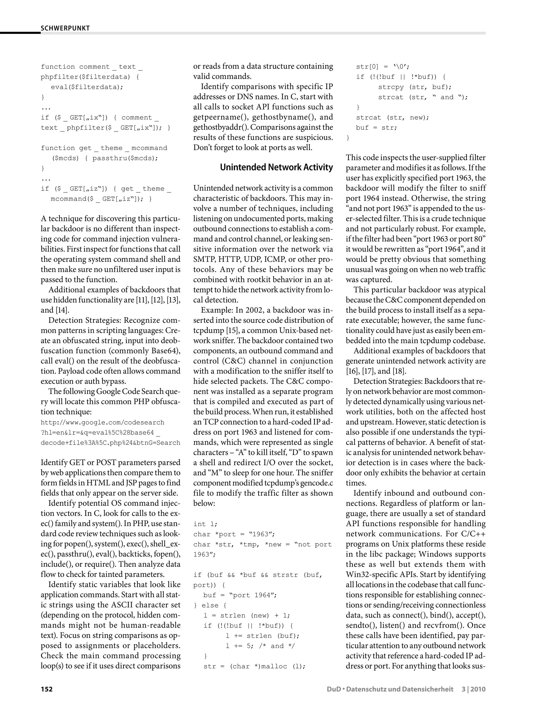 Static Detection of Application Backdoors | PDF