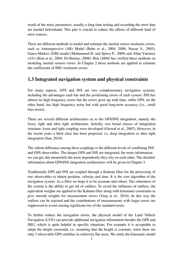 GPS/IMU Integrated System for Land Vehicle Navigation based on MEMS | PDF