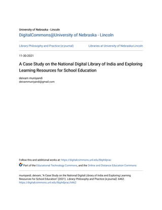Case Study on the National Digital Library of India and Exploring ...
