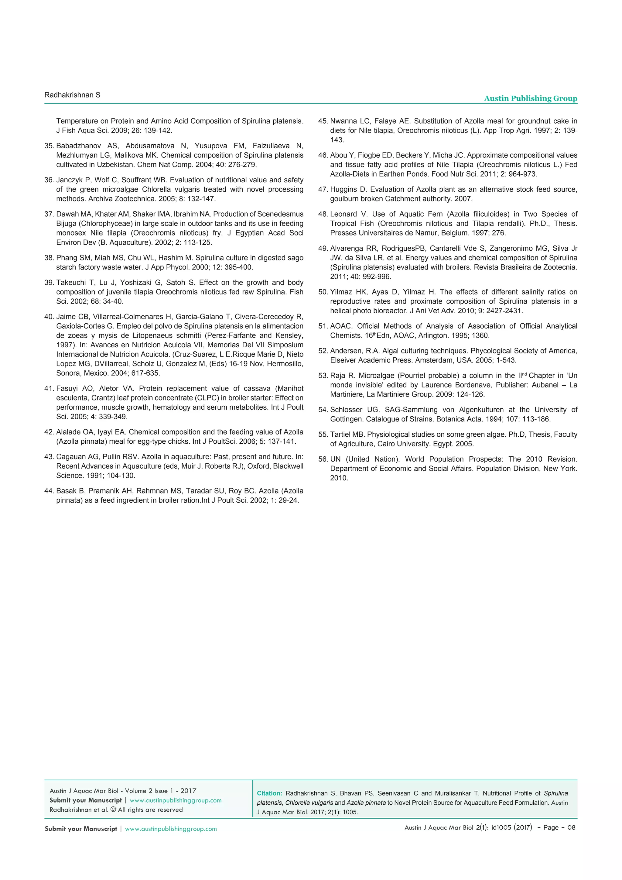 Austin Journal of Aquaculture and Marine Biology | PDF