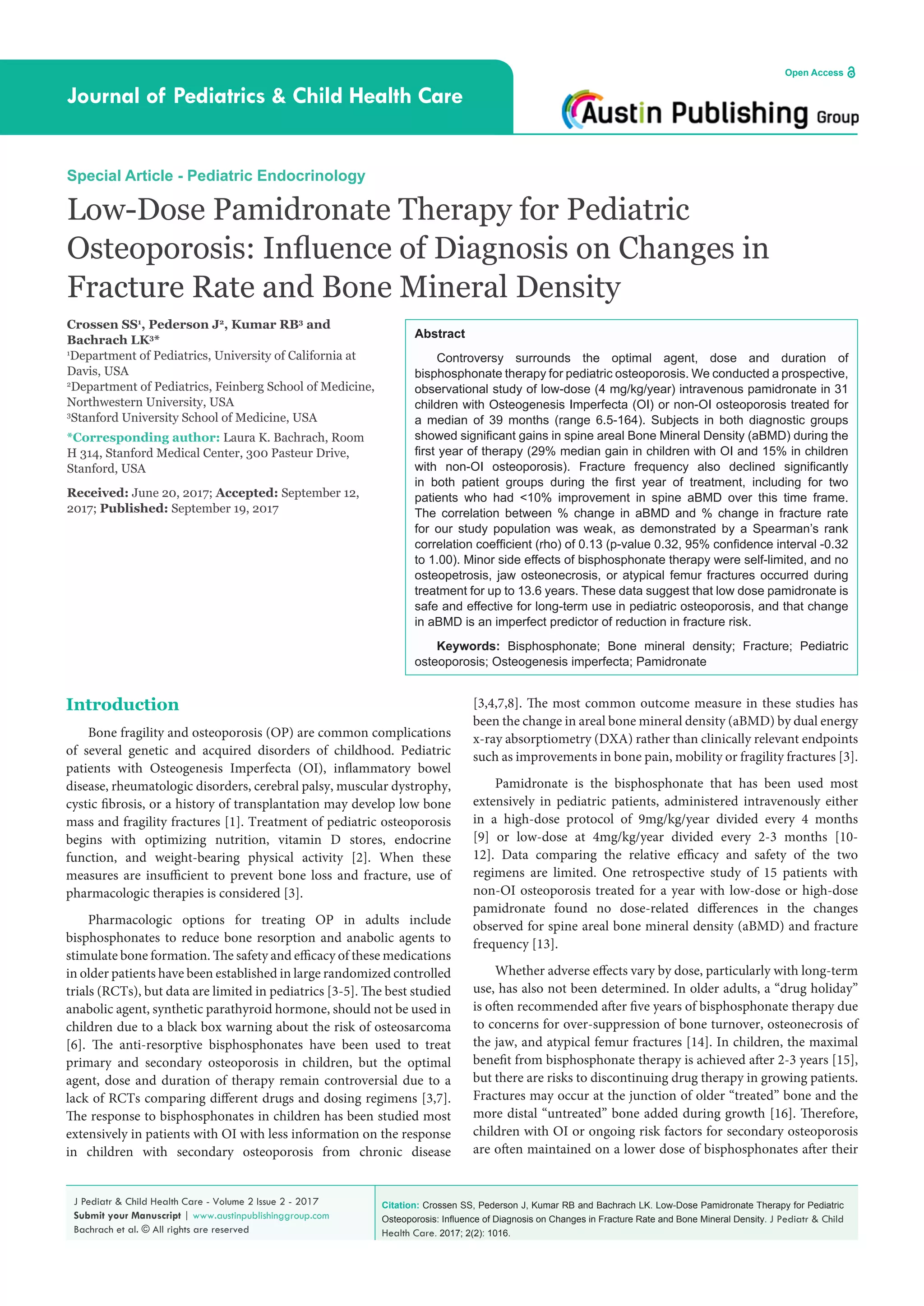 Journal of Pediatrics & Child Health Care | PDF